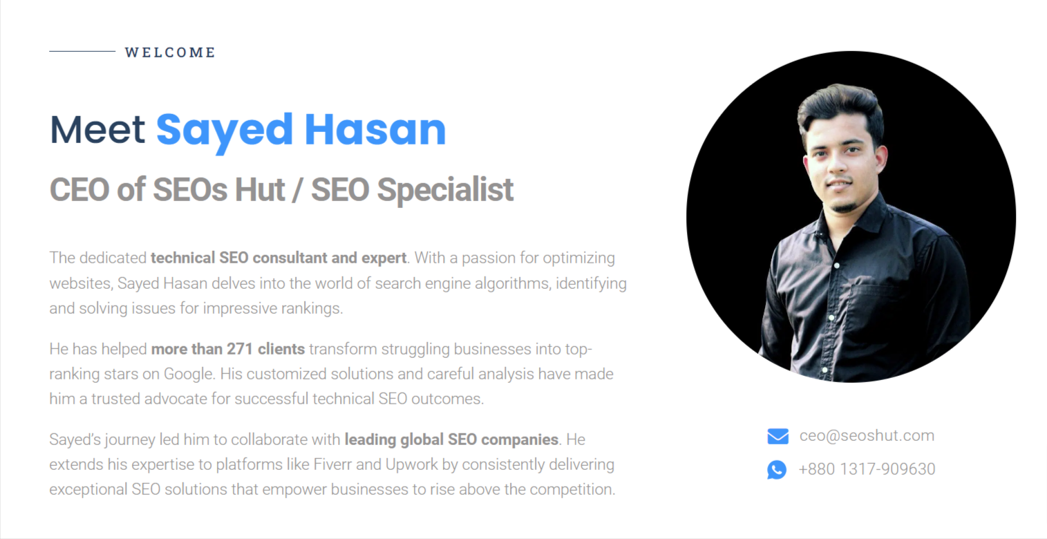 Sayed Hasan: Technical SEO Consultant | Local SEO Expert